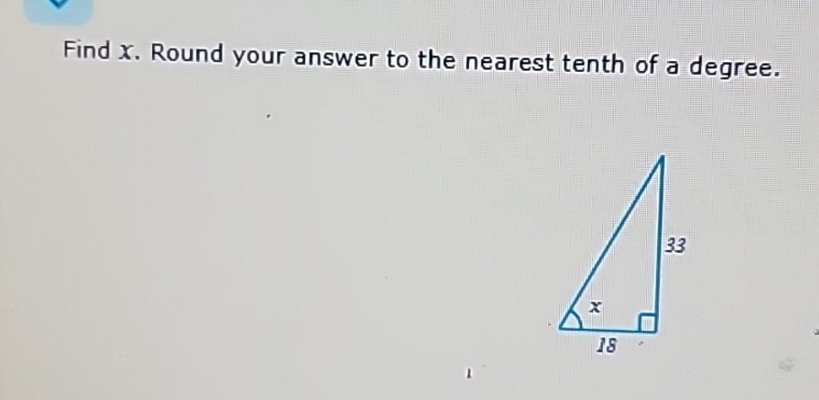 Solved Find x. ﻿Round your answer to the nearest tenth of a | Chegg.com