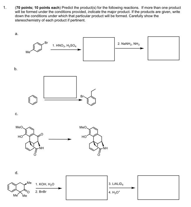 Solved (70 points; 10 points each) Predict the product(s) | Chegg.com Solved (70 points; 10 points each) Predict the product(s) | Chegg.com