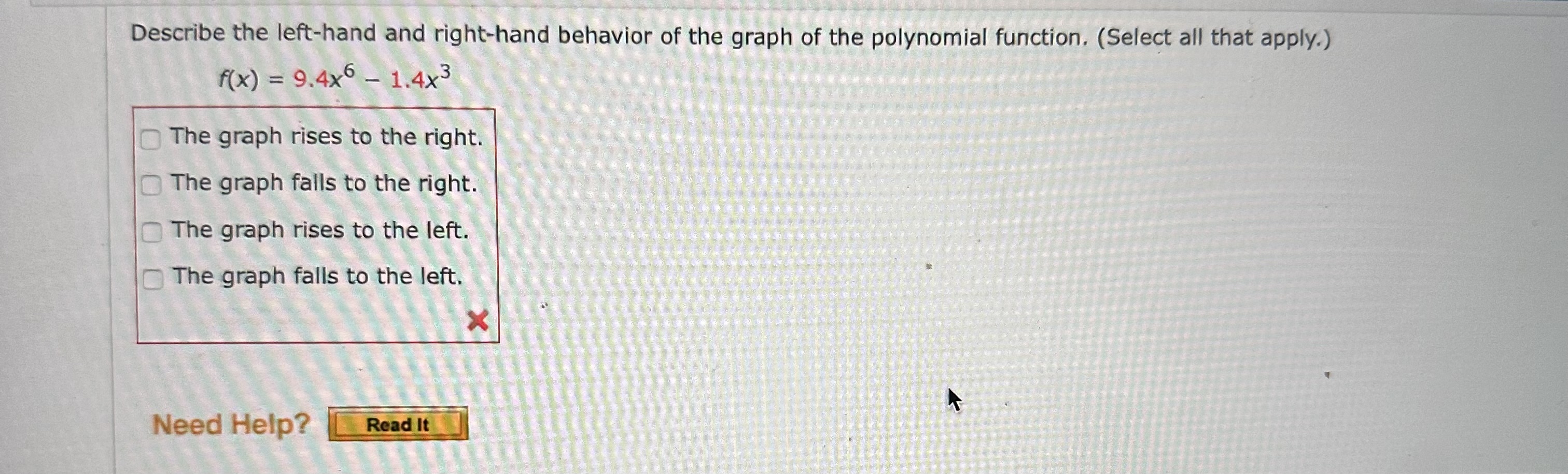 Solved Describe the left-hand and right-hand behavior of the | Chegg.com