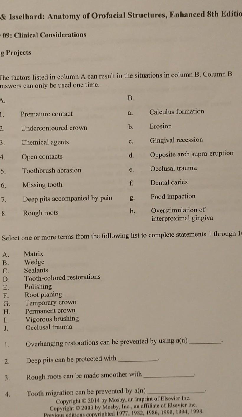 Solved arning Projects Match the structures on the left with | Chegg.com