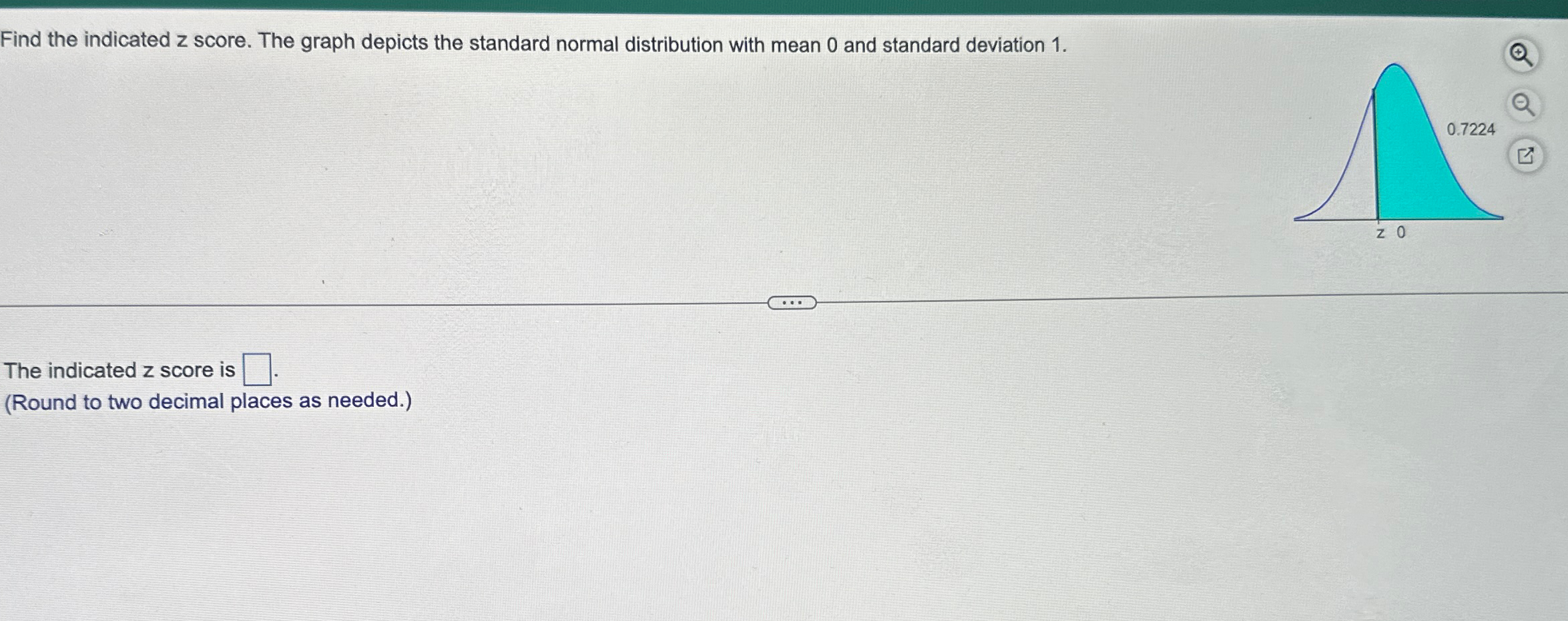 Solved Find the indicated z ﻿score. The graph depicts the | Chegg.com