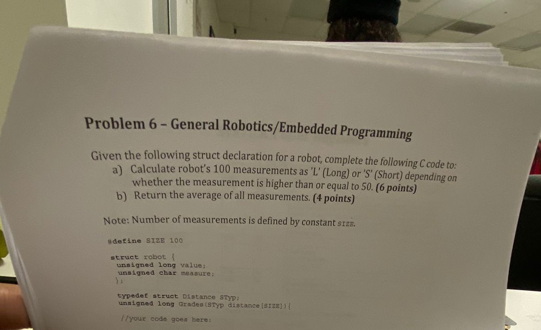 Solved Problem 6 - ﻿General Robotics/Embedded | Chegg.com