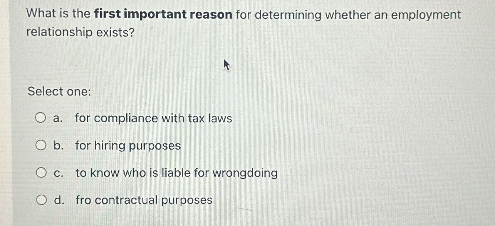 Solved What is the first important reason for determining | Chegg.com