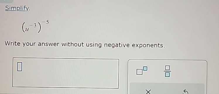 Solved Simplify.(u-3)-5Write your answer without using | Chegg.com