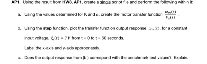 d. Create a variable for the transfer function | Chegg.com