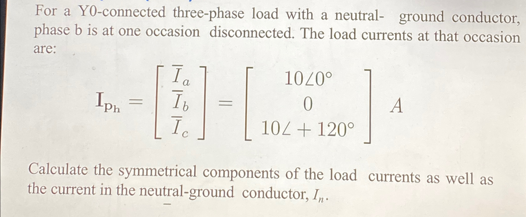 Solved For a Y0-connected three-phase load with a neutral- | Chegg.com