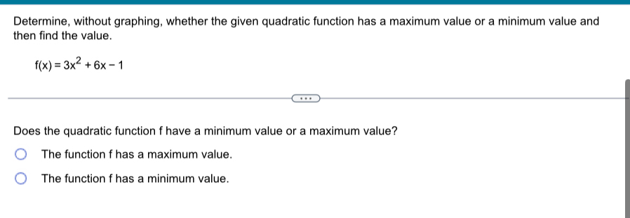 Solved Determine, without graphing, whether the given | Chegg.com