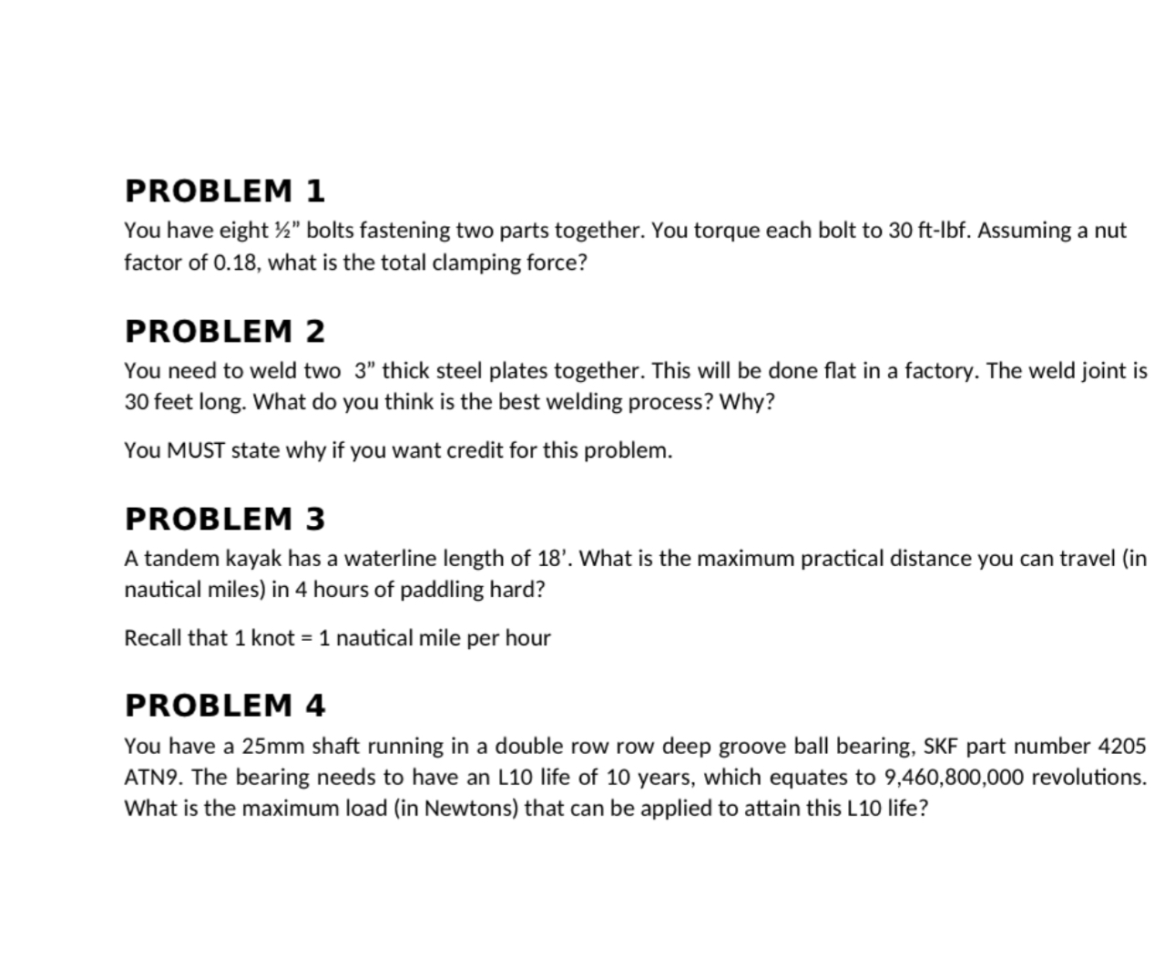 PROBLEM 1You have eight 12 " ﻿bolts fastening two | Chegg.com