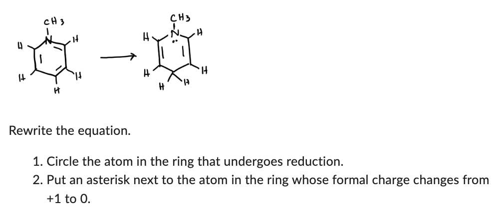 Solved Rewrite the equation. 1. ﻿Circle the atom in the ring | Chegg.com