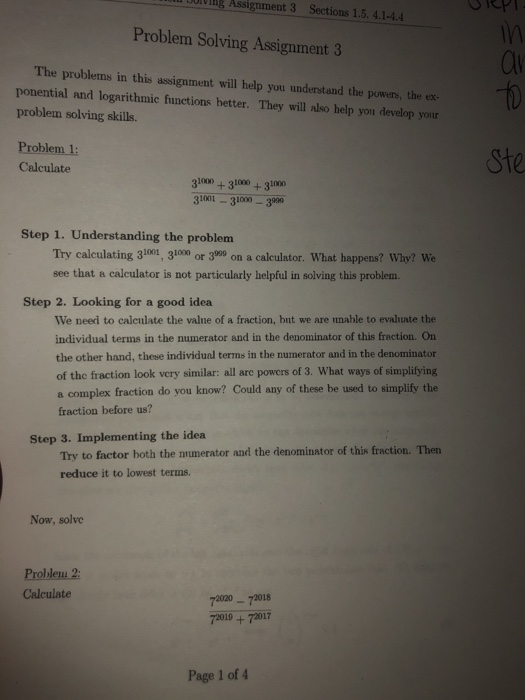 Solved Assignment 3 Sections 1.5.4.1-4.4 Problem Solving | Chegg.com