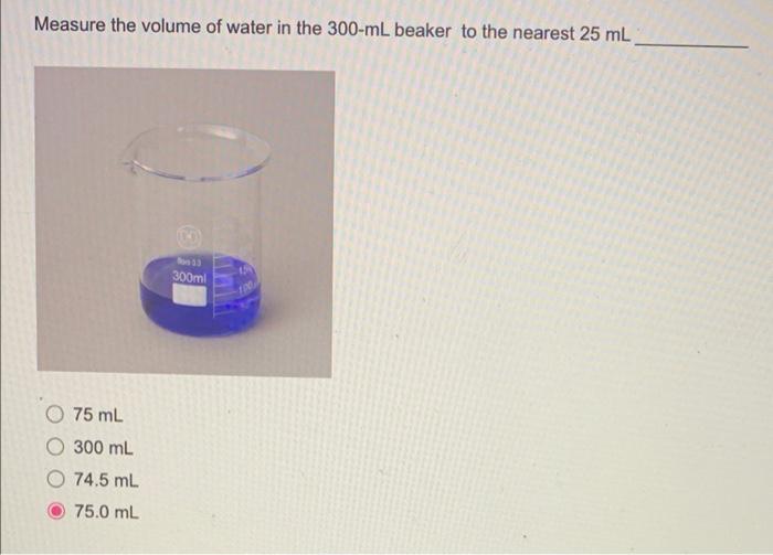 Solved Measure the volume of water in the 300-ml beaker to | Chegg.com