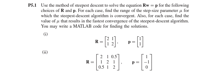 Solved P51 Use The Method Of Steepest Descent To Solve The 