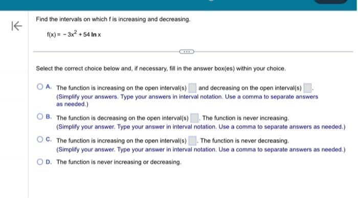 Solved Find the intervals on which f is increasing and | Chegg.com