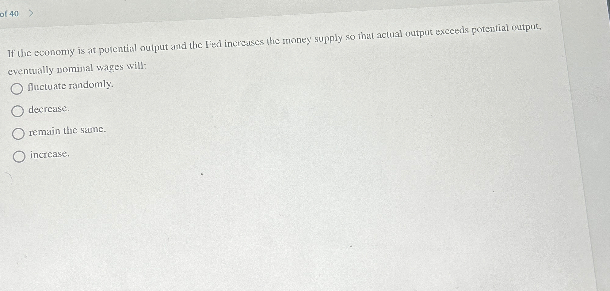 Solved of 40If the economy is at potential output and the | Chegg.com