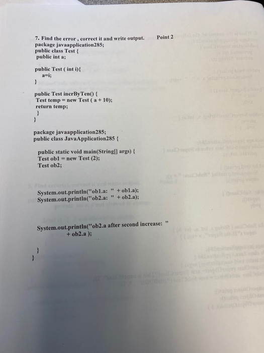 Solved Point 2 7. Find the error, correct it and write | Chegg.com