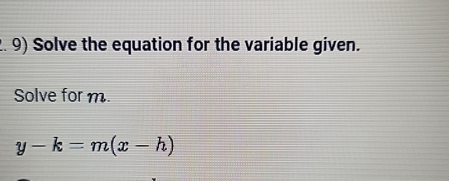 Solved Solve the equation for the variable given.Solve for | Chegg.com