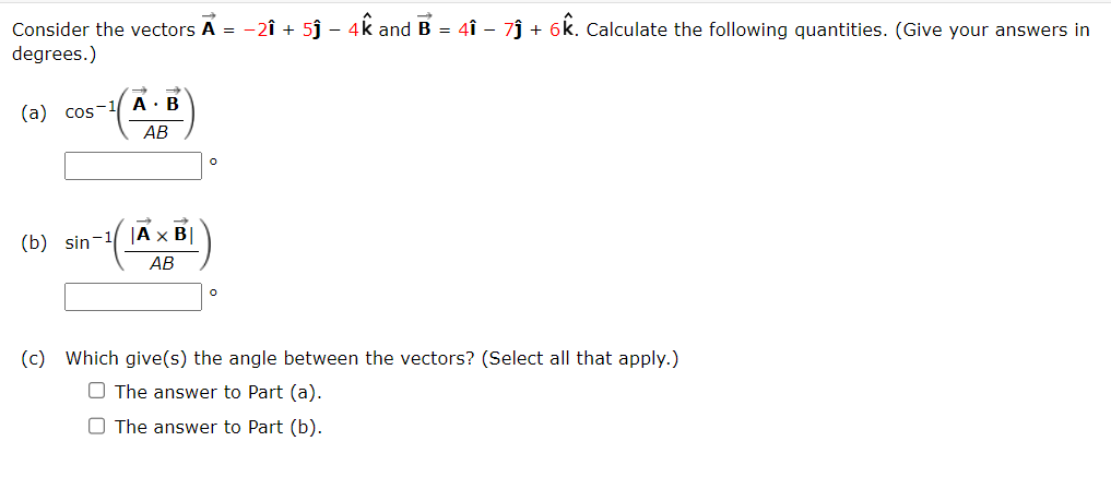 Solved Consider the vectors Consider the vectors | Chegg.com