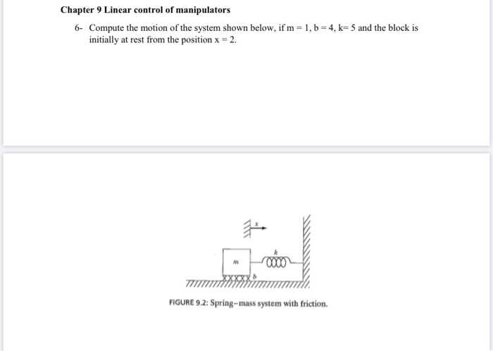 Solved Chapter 9 Linear control of manipulators 6- Compute | Chegg.com