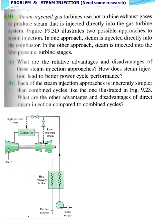 Solved ii) ﻿Steam-injected gas turbines use hot turbine | Chegg.com