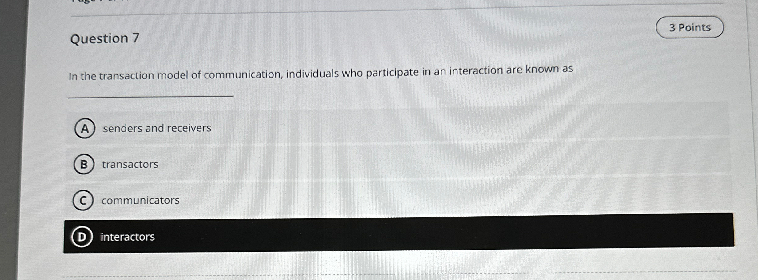 Solved Question 73 ﻿PointsIn the transaction model of | Chegg.com