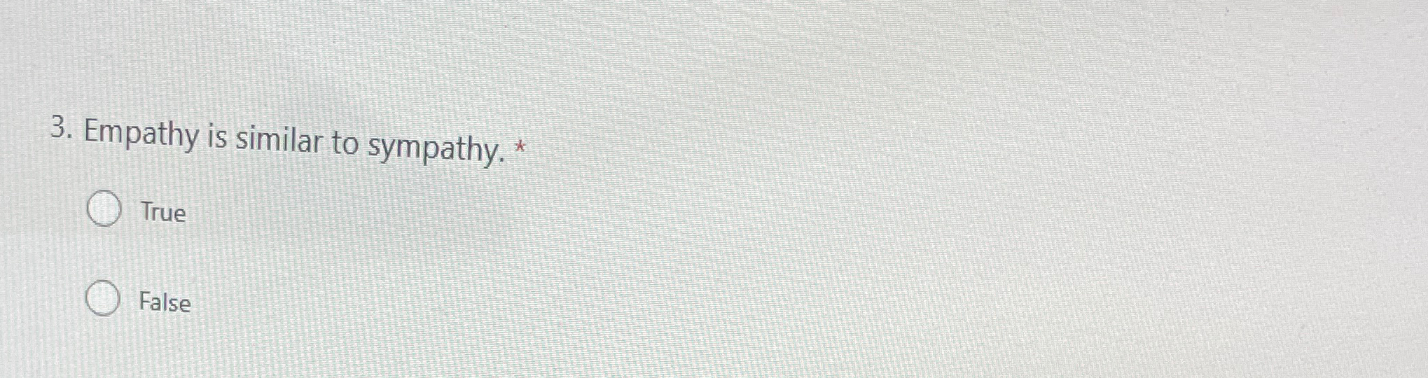 High Quality SOLUTION Empathy is similar to sympathy. *TrueFalse | Chegg.com