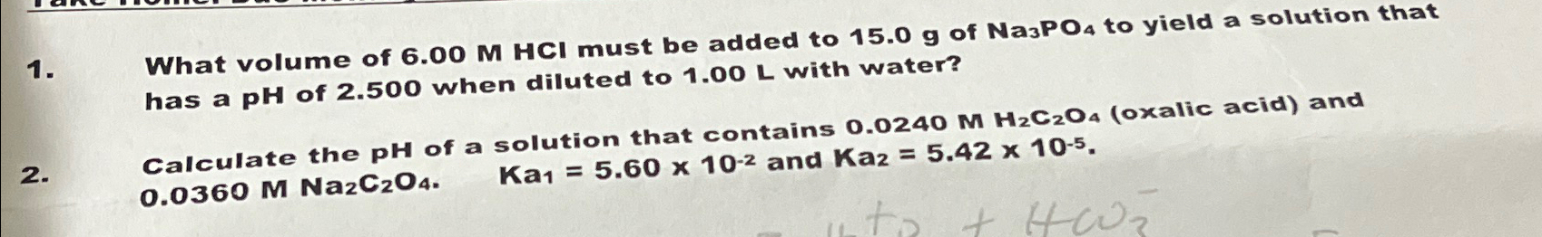 Solved 1. ﻿What volume of 6.00MHCl ﻿must be added to 15.0g | Chegg.com