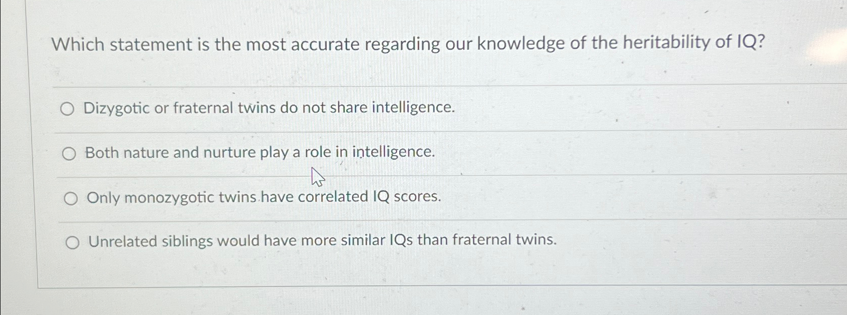 Solved Which statement is the most accurate regarding our | Chegg.com
