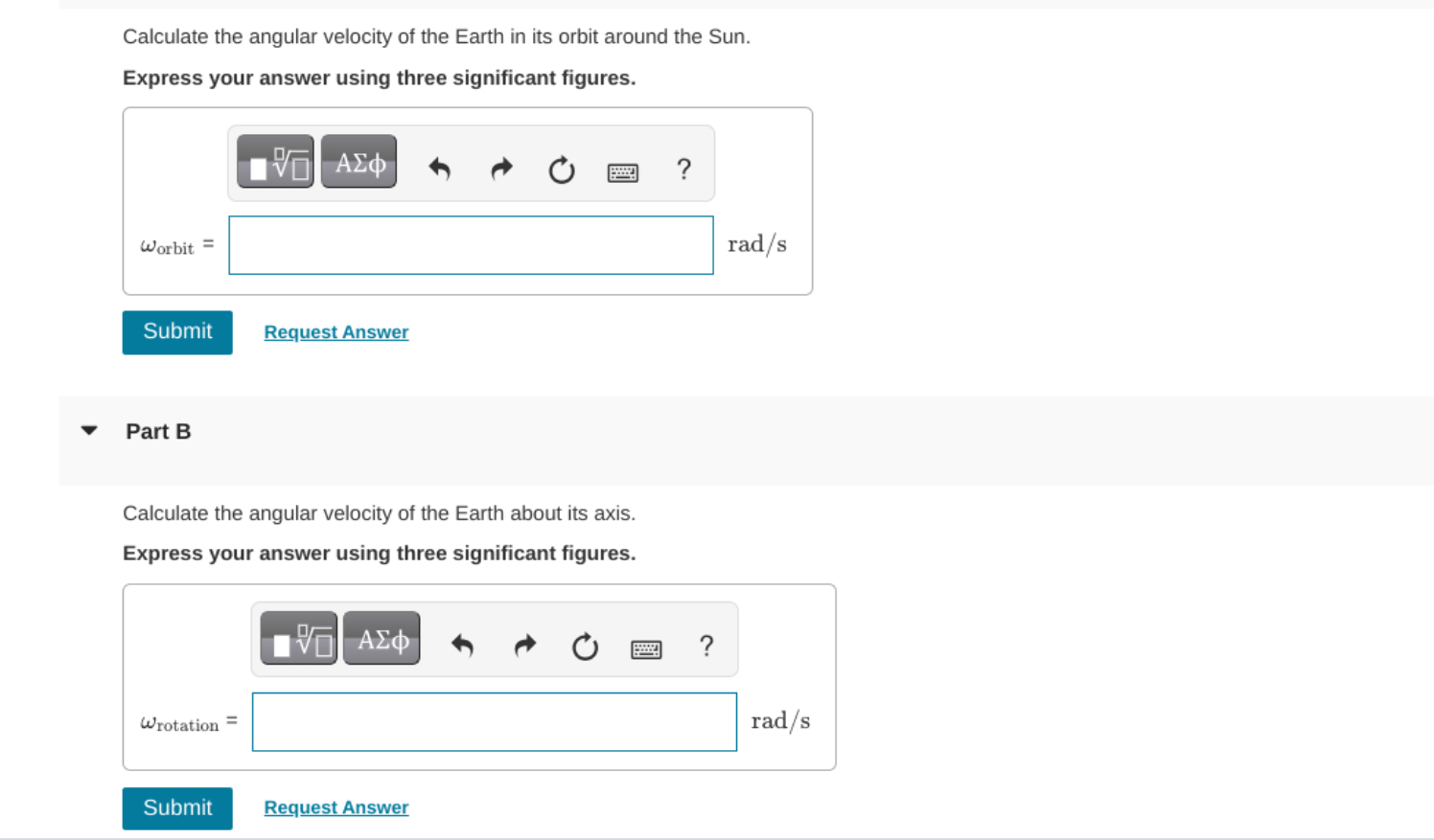 Solved Answer BOTH questions please. Calculate the angular | Chegg.com