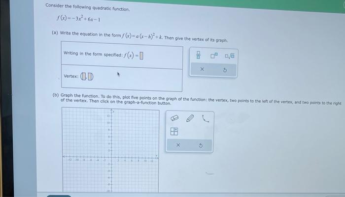 Solved Consider the following quadratic function. | Chegg.com