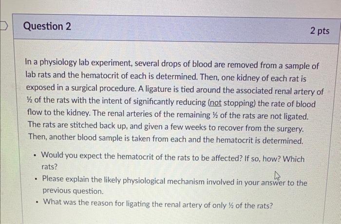 Solved In a physiology lab experiment, several drops of | Chegg.com