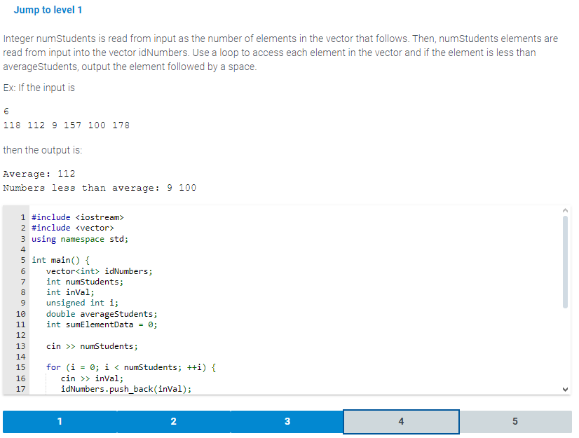 Solved Jump to level 1Integer numstudents is read from input | Chegg.com