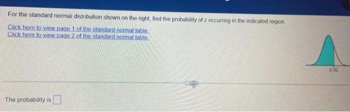 Solved For the standard normal distribution shown on the | Chegg.com