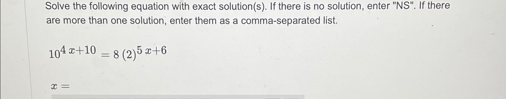 Solved Solve the following equation with exact solution(s). | Chegg.com