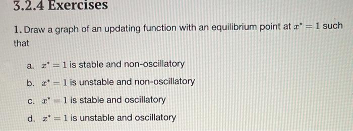 Solved 1. Draw a graph of an updating function with an | Chegg.com