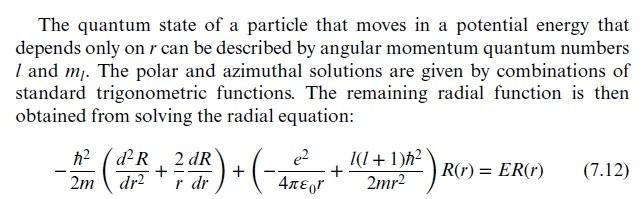 Solved - = = In Table 7.1, the radial wave functions are | Chegg.com