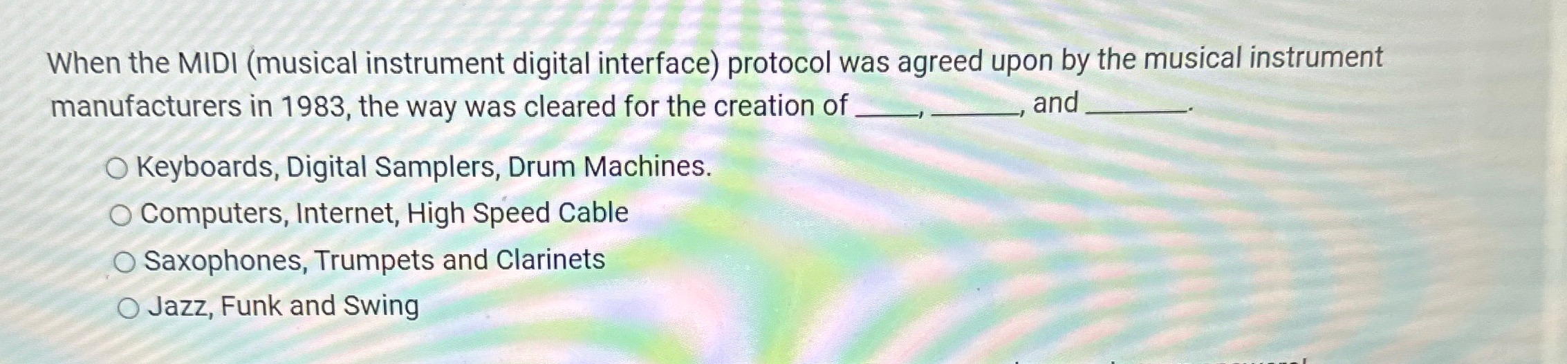 Solved When the MIDI (musical instrument digital interface) | Chegg.com