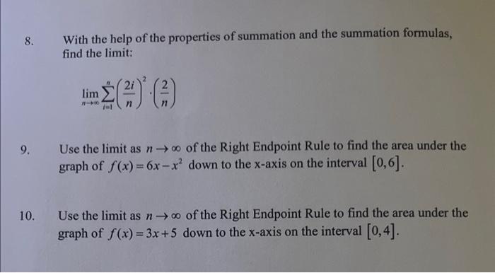 Solved 8. With the help of the properties of summation and | Chegg.com