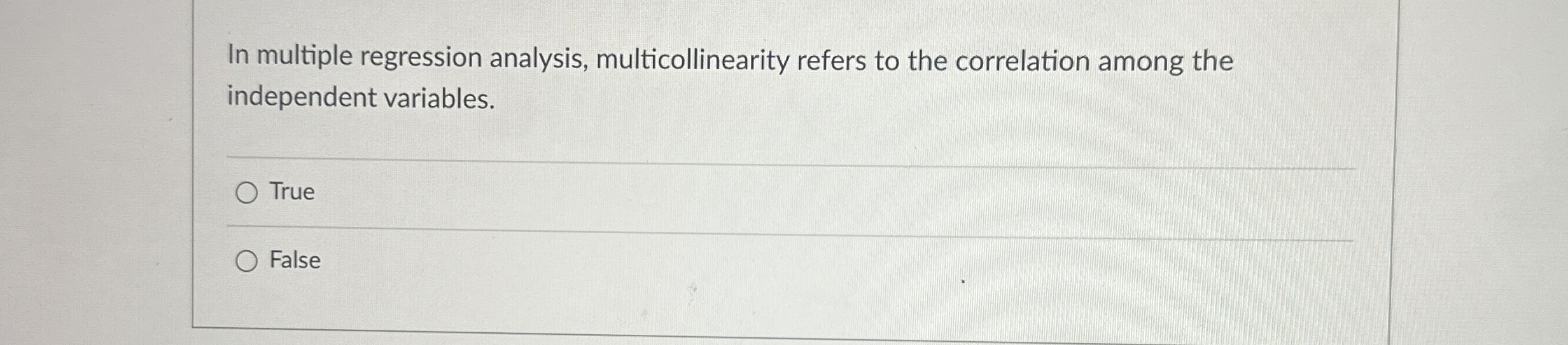 Solved In multiple regression analysis, multicollinearity | Chegg.com