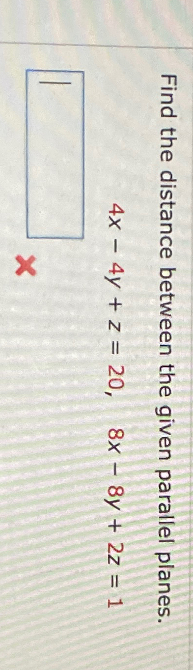 Solved Find the distance between the given parallel | Chegg.com