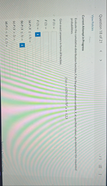 Solved Question 18 ﻿of 21/ 1View PoliciesCurrent Attempt in | Chegg.com