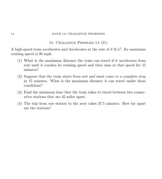 Solved 14 MATH 115 CHALLENGE PROBLEMS 14. CHALLENGE PROBLEM | Chegg.com