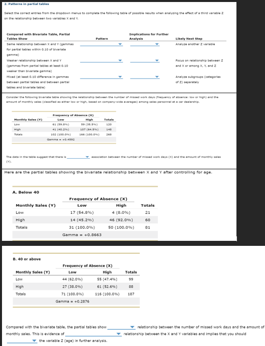 Solved Patterns in partial tablesSelect the correct entrien | Chegg.com