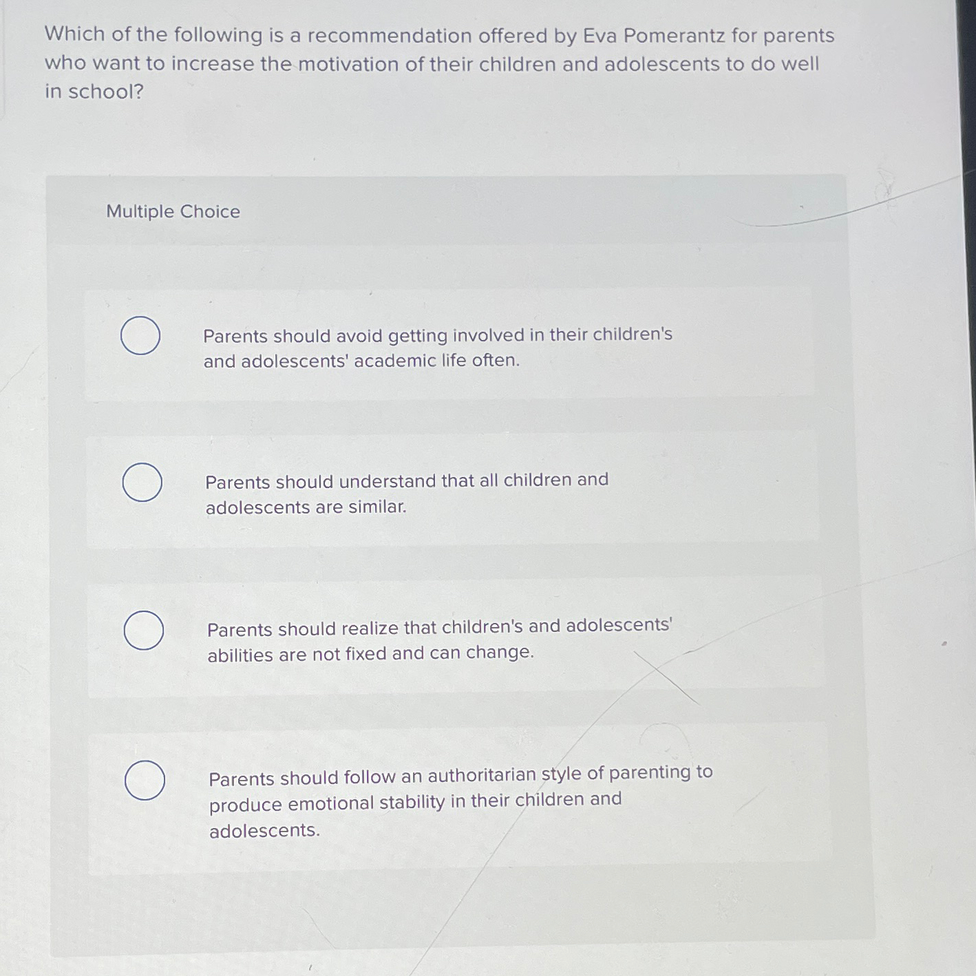 Solved Which of the following is a recommendation offered by | Chegg.com