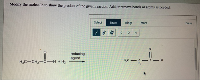 Solved Modify the molecule to show the product of the given | Chegg.com
