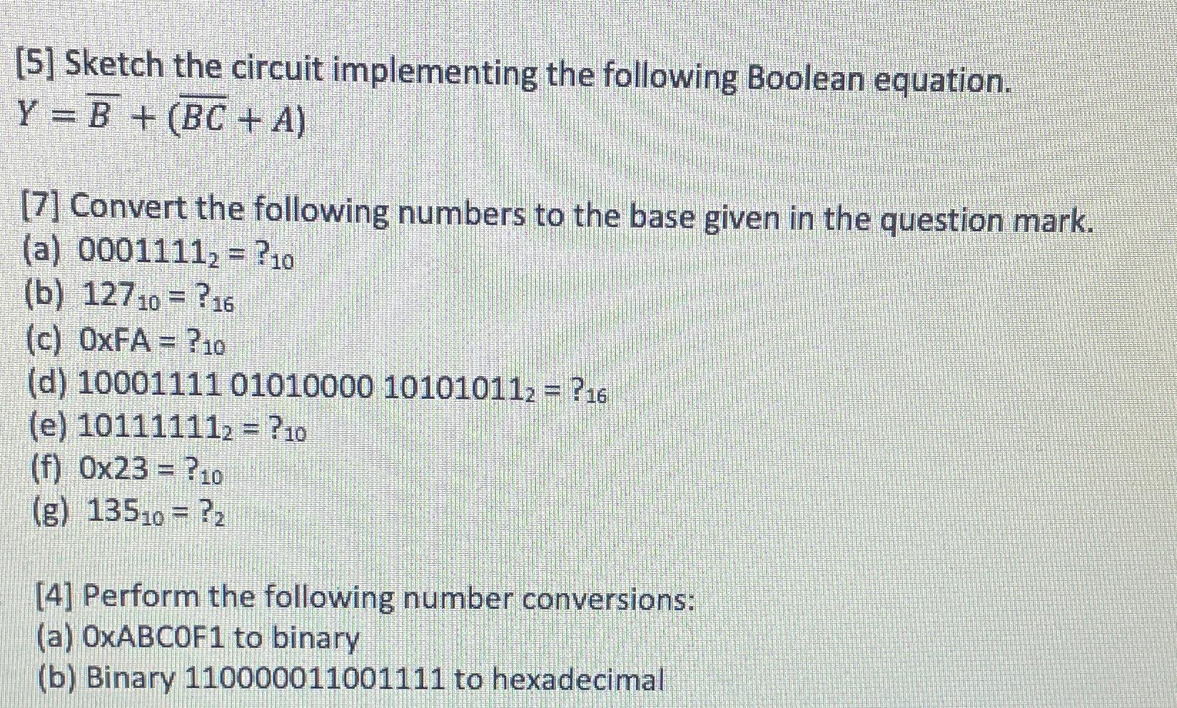 Solved [5] ﻿Sketch the circuit implementing the following | Chegg.com