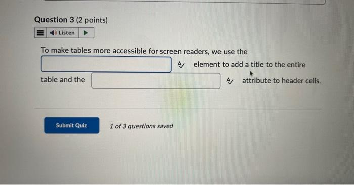Solved To make tables more accessible for screen readers, we | Chegg.com