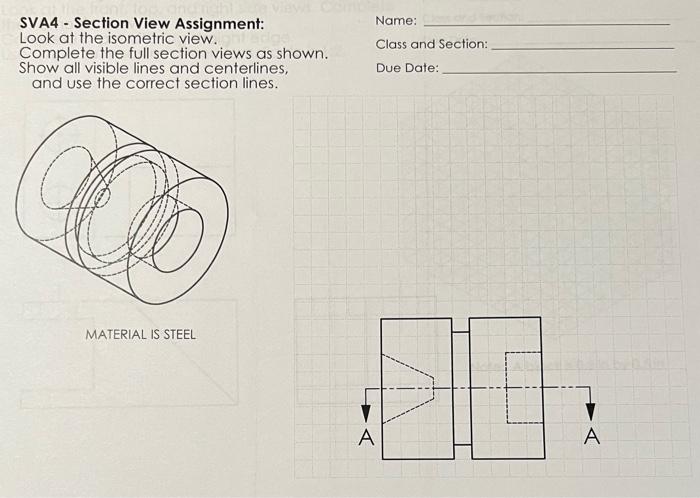 Solved Look at the isometric viewComplete the full section | Chegg.com