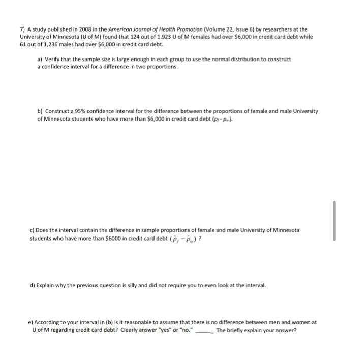 Solved a) Verify that the sample size is large enough in | Chegg.com