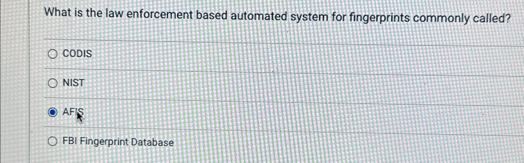 Solved What is the law enforcement based automated system | Chegg.com