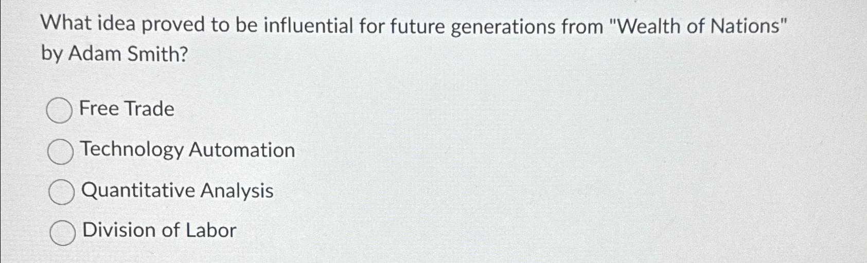 Solved What idea proved to be influential for future | Chegg.com